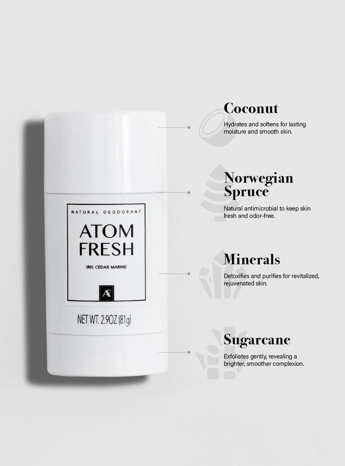 Atom Fresh Natural Deodorant Balm | Gentle & Long-Lasting Freshness